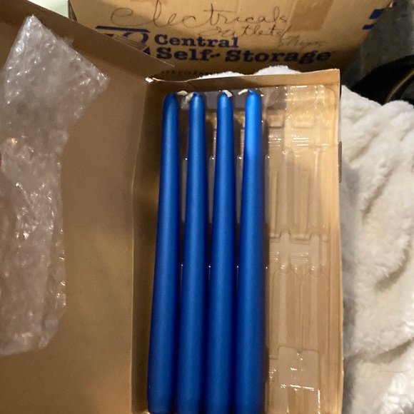 PartyLite | Accents | 4 Metallic Blue Candles | Poshmark